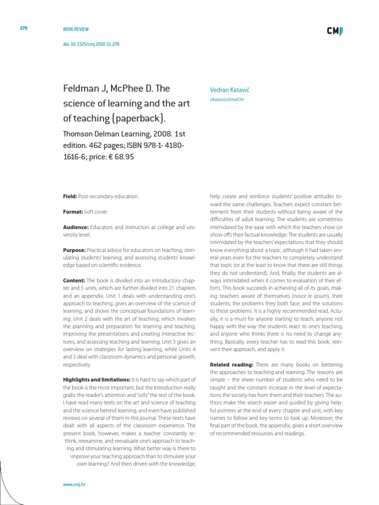 The Science of Learning PDF | PDF | Teachers | Learning