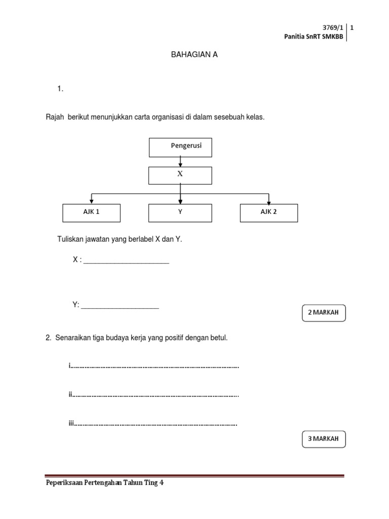 Soalan SRT Tingkatan 4 Pertengahan Tahun 2017 Edit | PDF