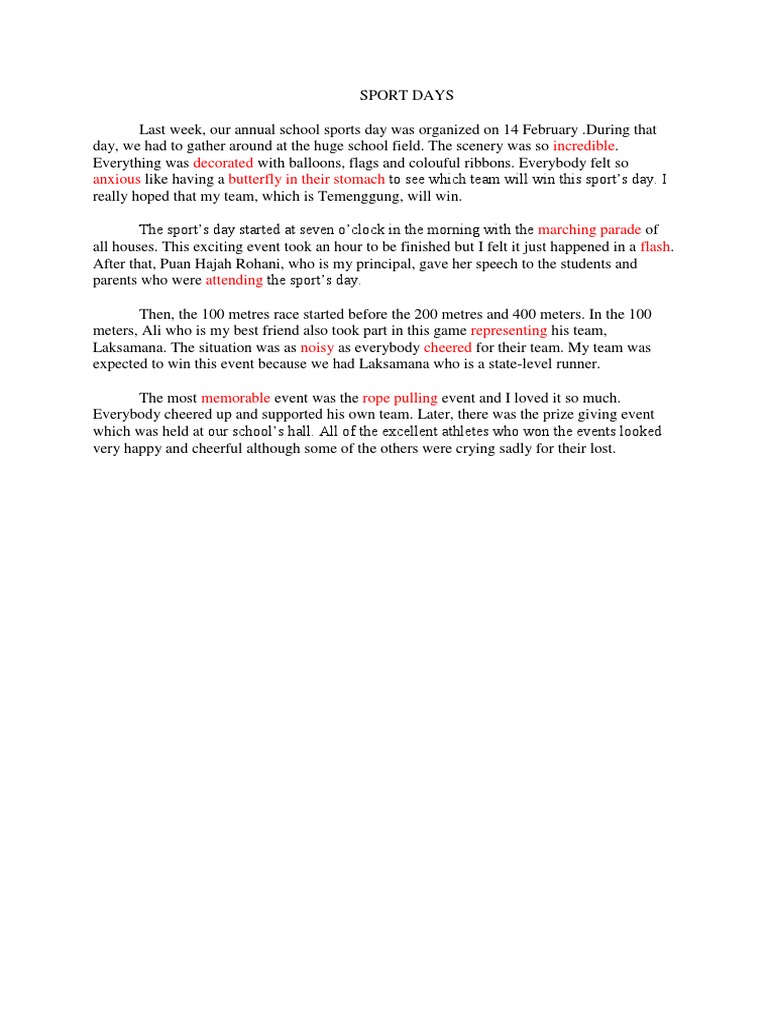 A Memorable School Sports Day: Recounting the Excitement and ...