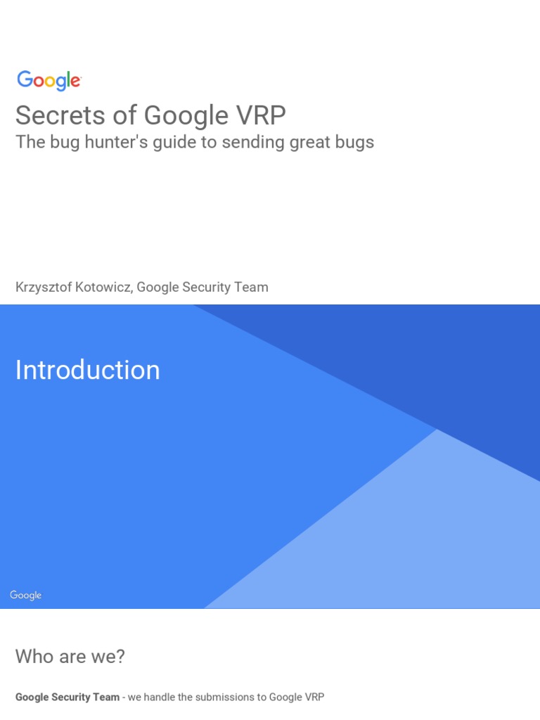 Secrets of Google VRP | PDF | Transport Layer Security | Phishing