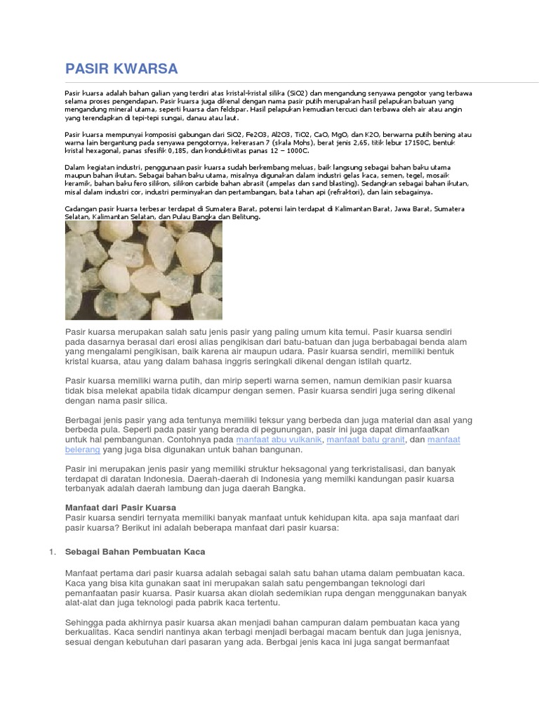 Pasir Kwarsa | PDF | Sains & Matematika