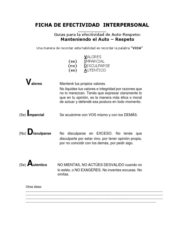 Ficha de Efectividad Interpersonal | PDF | Agitación | Science