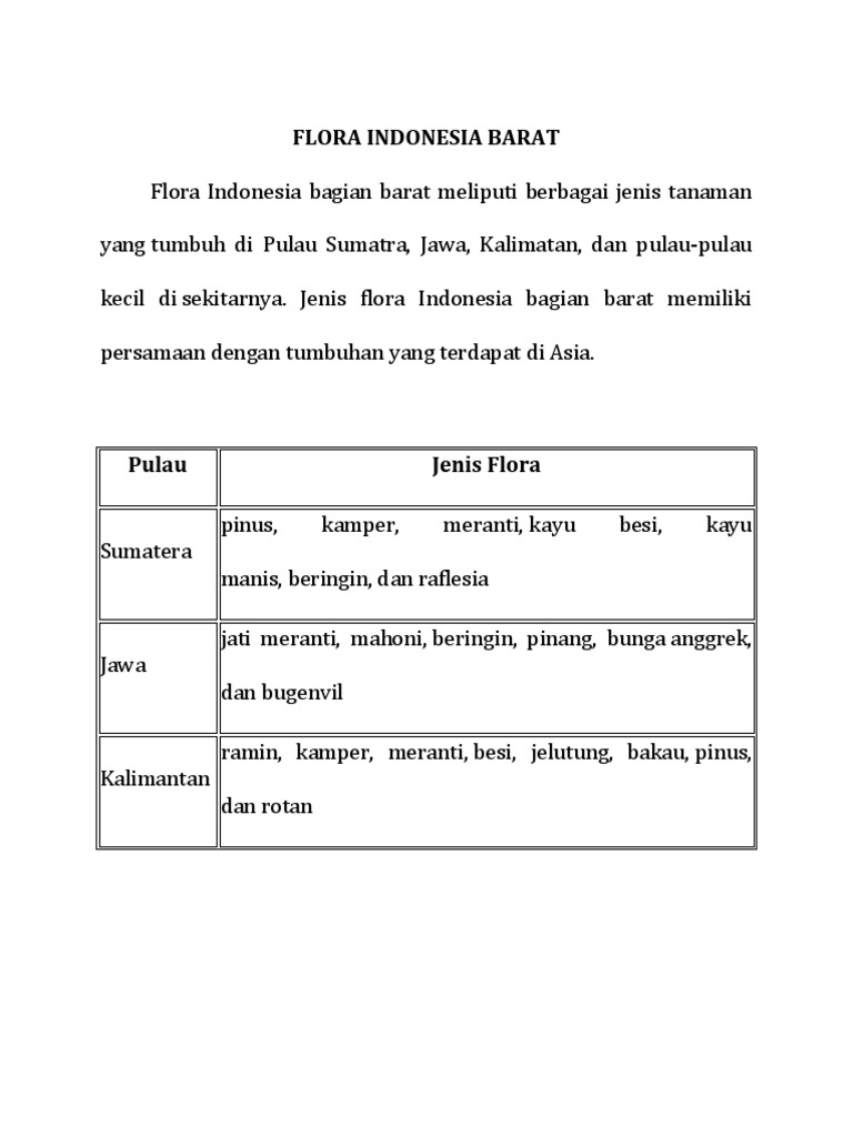 Flora Indonesia Barat | PDF