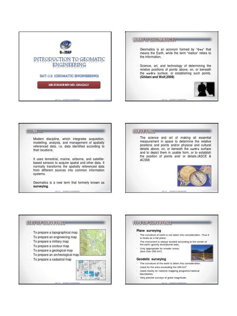 1. Introduction of Geomatic | Geomatics | Surveying
