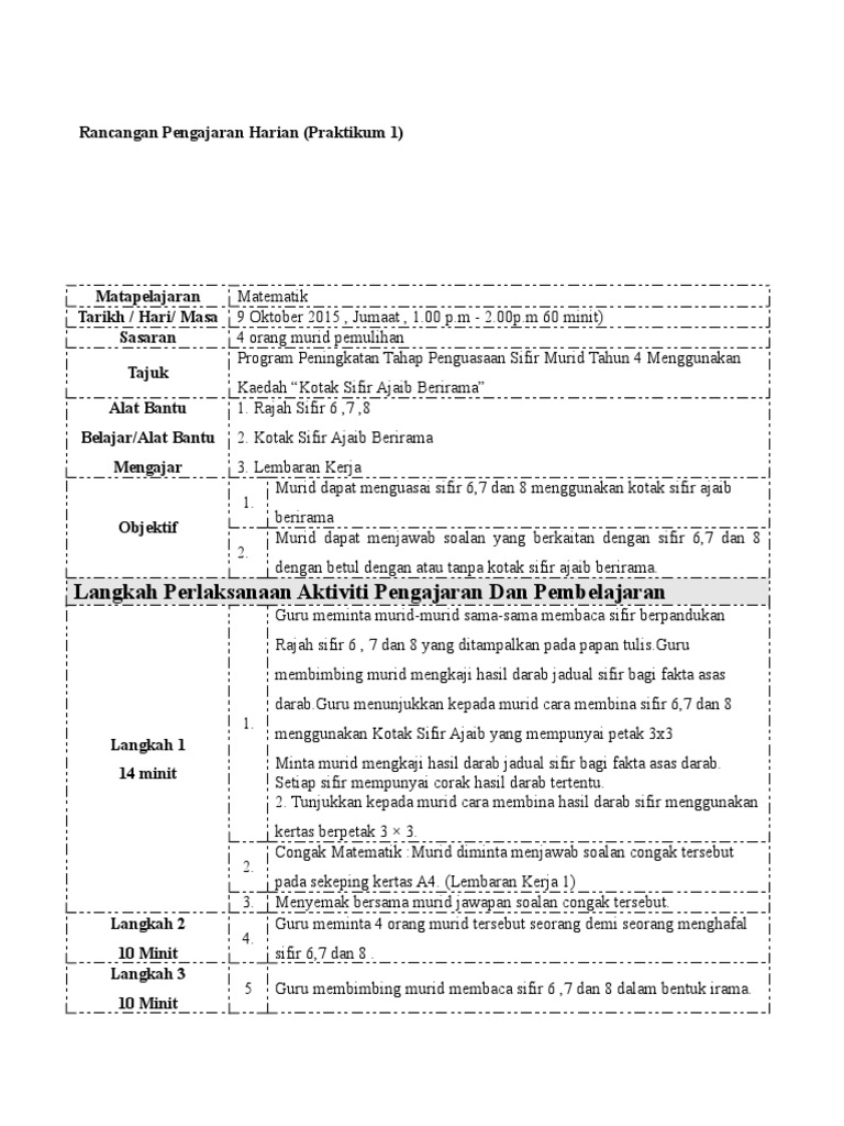 RPH Utk Praktikum 1 Dan 2 | PDF