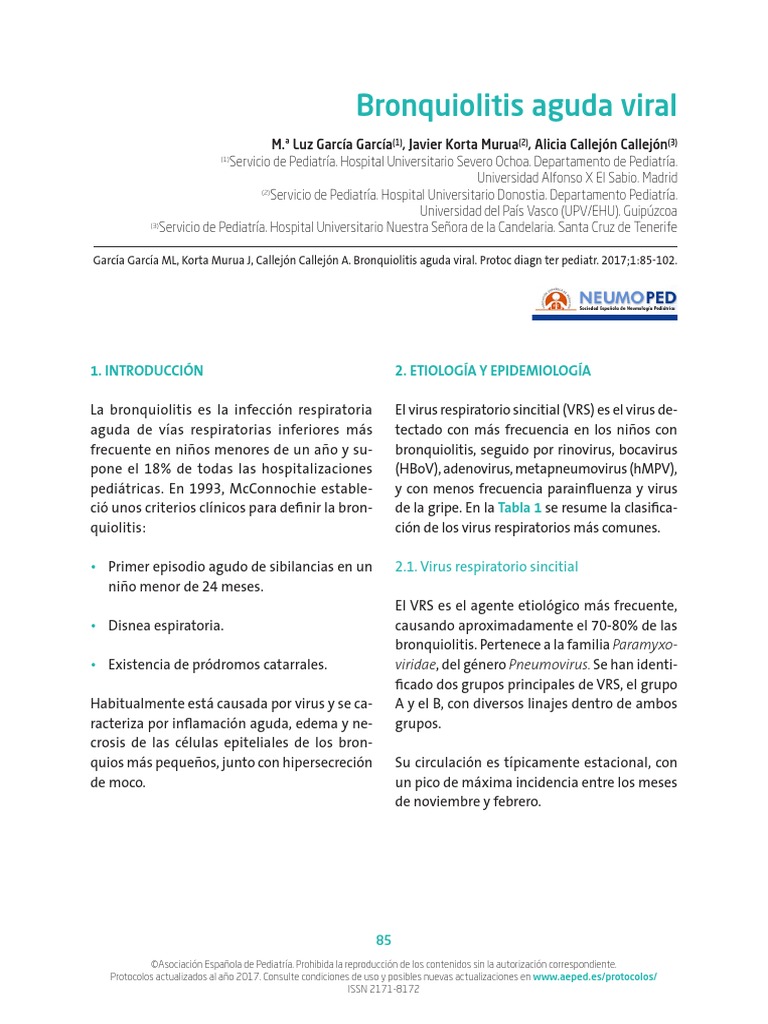 06 Bronquiolitis Aguda Viral 0 | PDF | Tos | Ciencias de la Salud