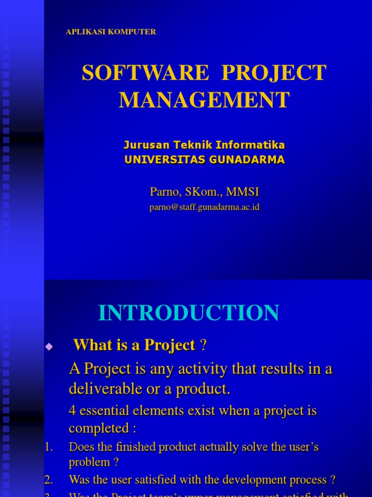 01-Software Project Management | PDF | Project Management | Computer ...