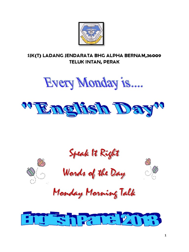 Speak It Right Words of The Day Monday Morning Talk: SJK (T) Ladang ...