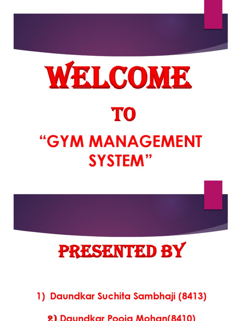 Welcome: "Gym Management System" | PDF | Usability | System