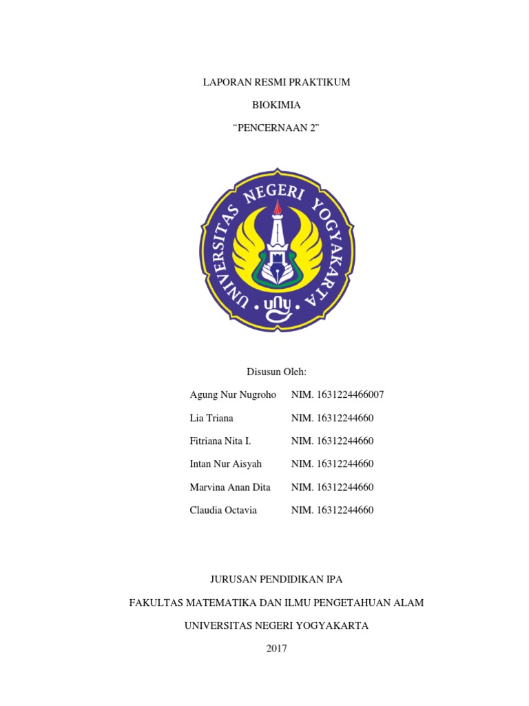 Laporan Praktikum Pencernaan Biokim | PDF | Kesehatan Holistik
