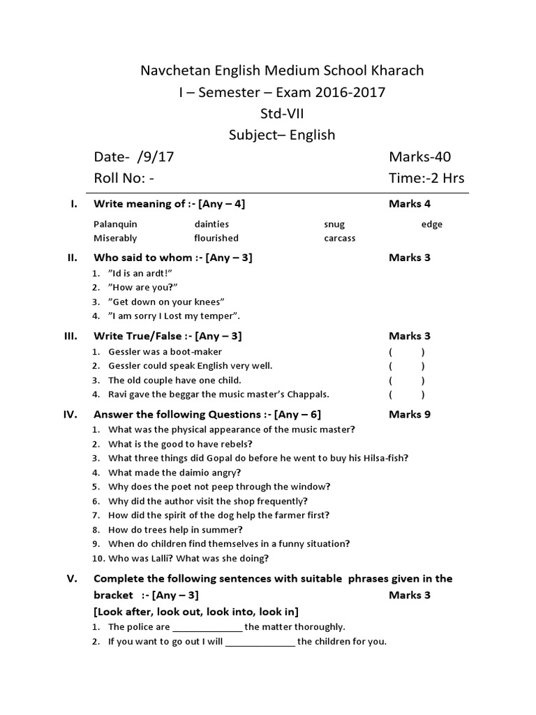 English Class 7 | PDF | Adjective | Syntactic Relationships