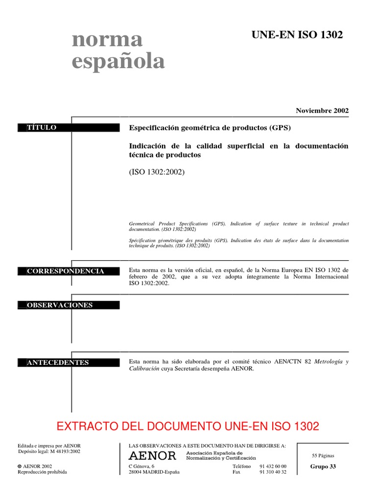 Iso 1302 | PDF | Organización internacional para la estandarización ...