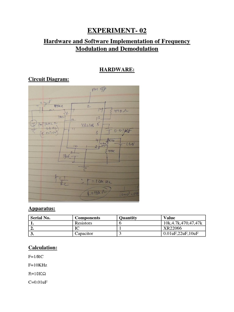Experiment-02: Hardware and Software Implementation of Frequency ...