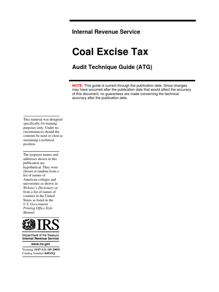 Coal Excise Tax Audit Guide | PDF | Taxpayer | Taxes