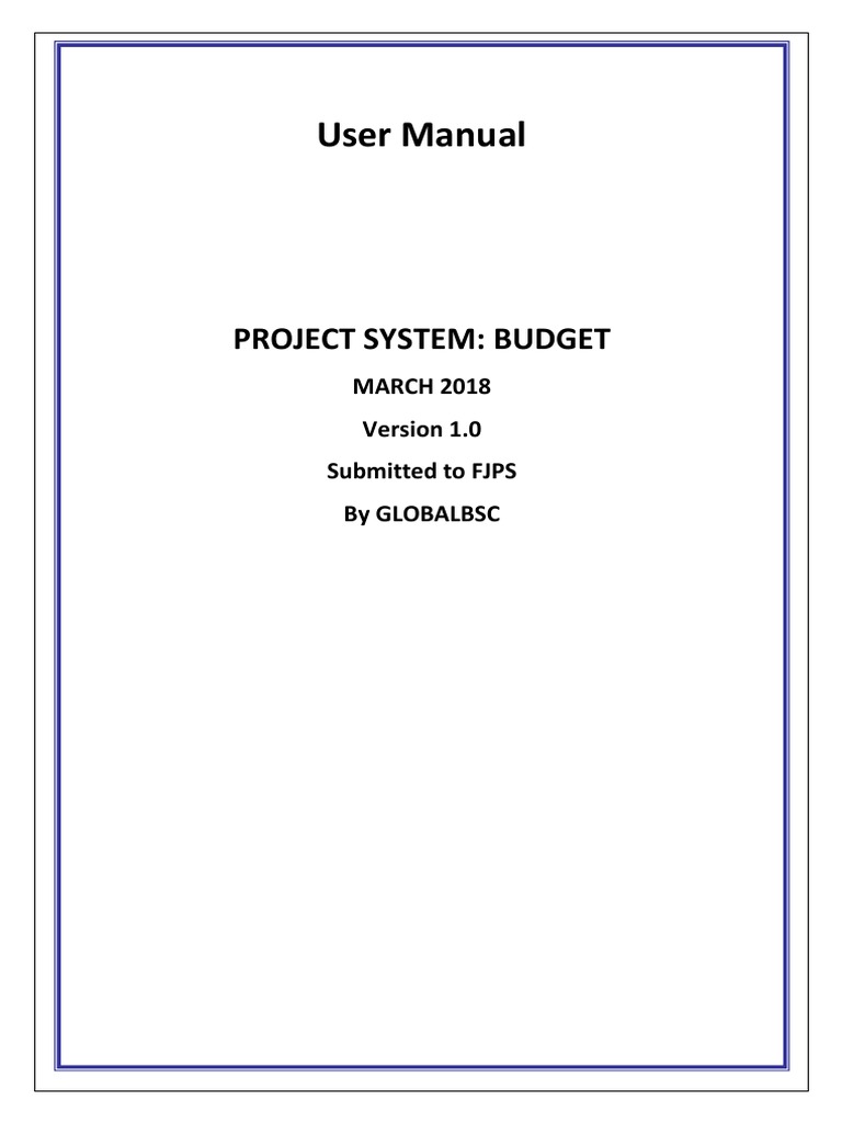 User Manual: Project System: Budget | PDF | Menu (Computing) | Budget