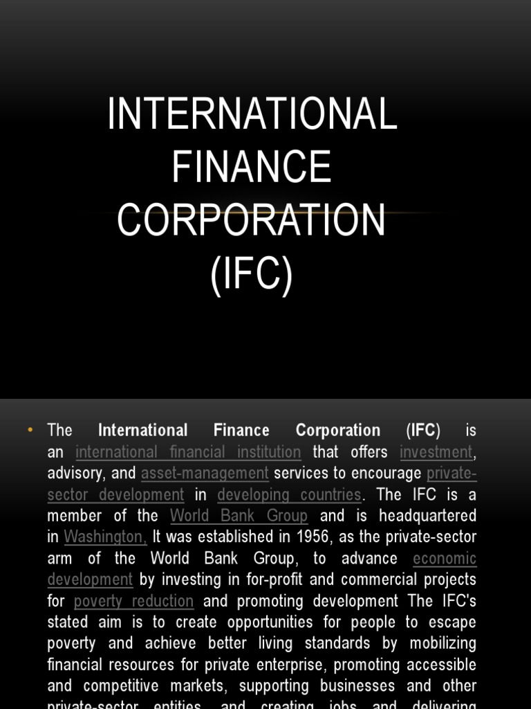 International Finance Corporation | PDF