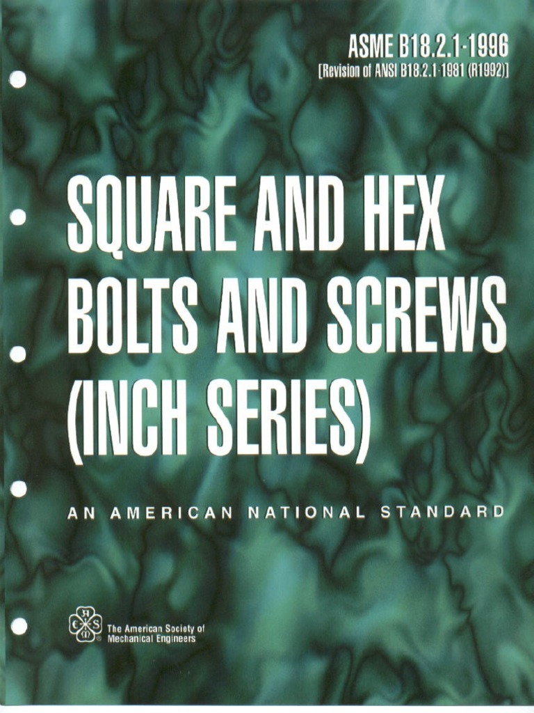 Asme B18.2.1 (Bolts & Screw) PDF | PDF