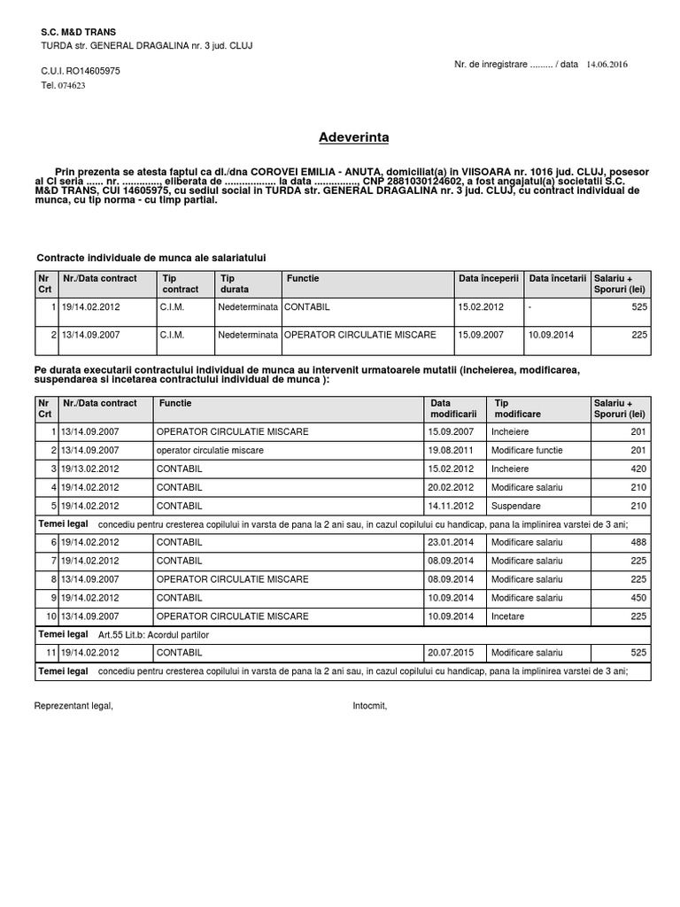 Adeverinta 14062016 184953 | PDF | Finance & Money Management