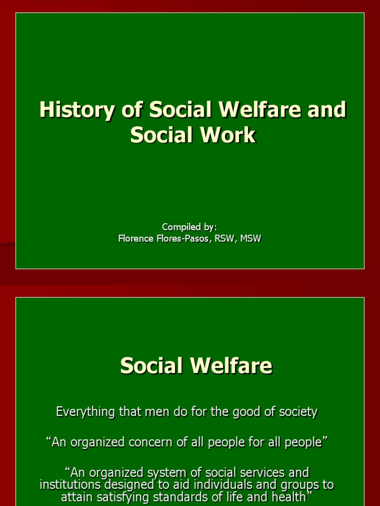 History of Social Welfare and SW | PDF | Social Work | Non Governmental ...