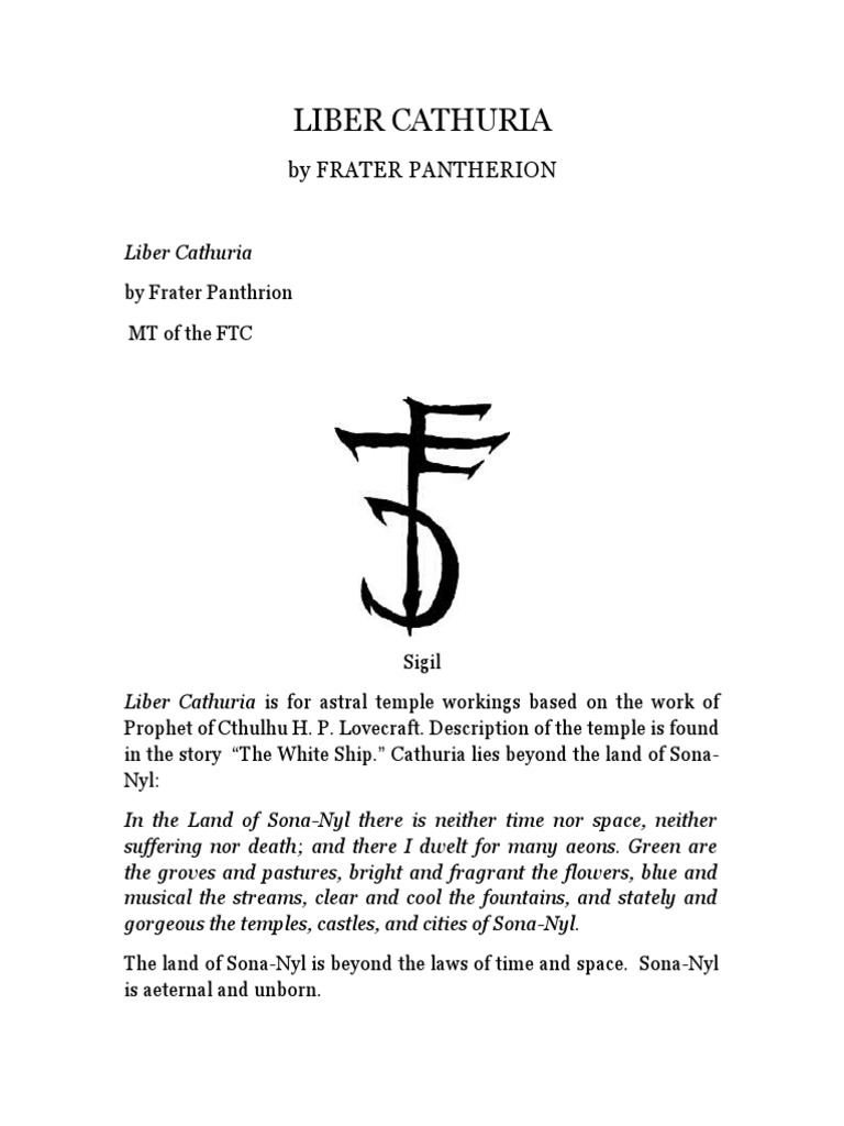Liber Cathuria by Frater Pantherion | PDF