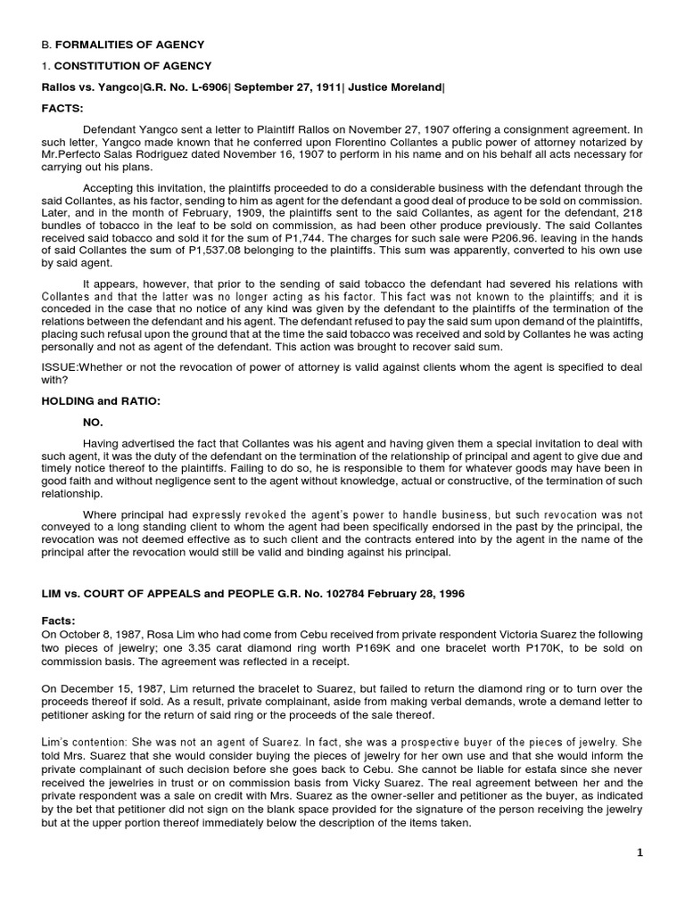 Agency Cases Part 2 | PDF | Law Of Agency | Foreclosure