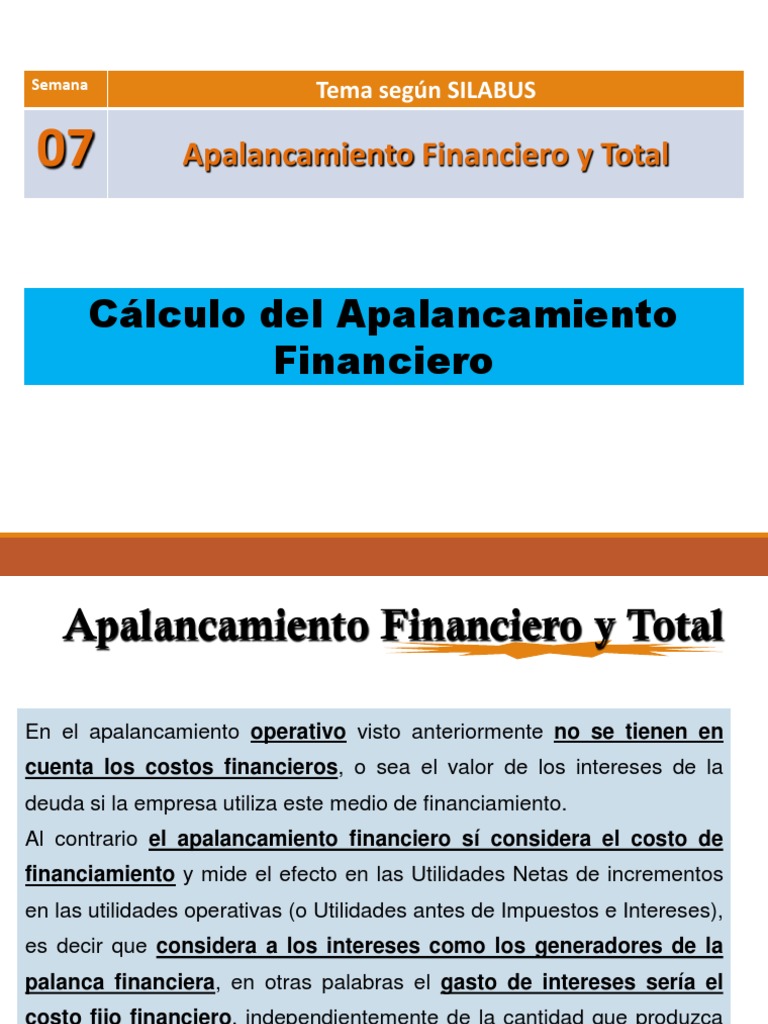 Apalancamiento Financiero | PDF | Apalancamiento (Finanzas) | Compartir (Finanzas)
