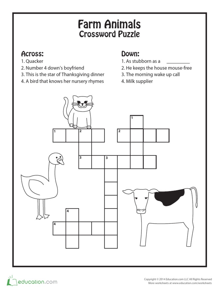 Farm Crossword Puzzle PDF | PDF