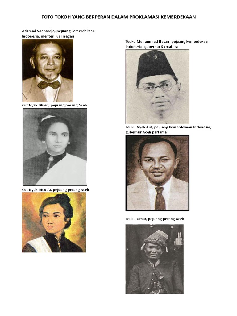 Foto Tokoh Yang Berperan Dalam Proklamasi Kemerdekaan | PDF