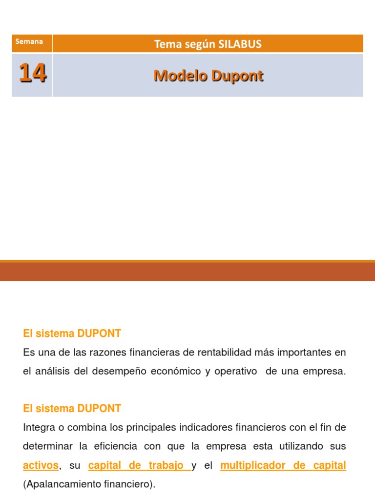 Sistema Dupont | PDF | Apalancamiento (Finanzas) | Rentabilidad sobre recursos propios