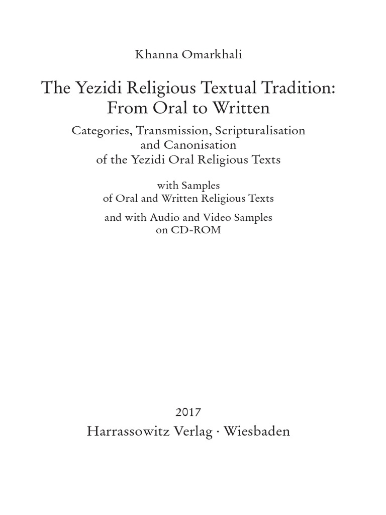 The Yezidi Religious Textual Tradition | PDF | Yazidis | Religious Texts