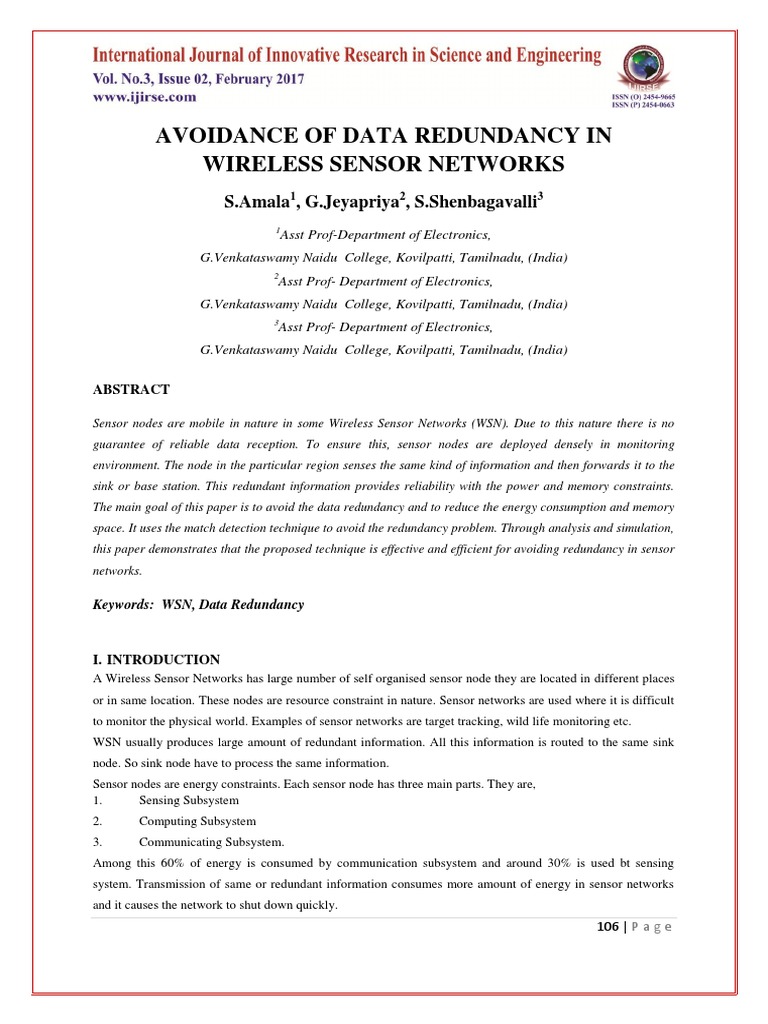 Data Redundancy Reduction | PDF | Wireless Sensor Network | Network Packet