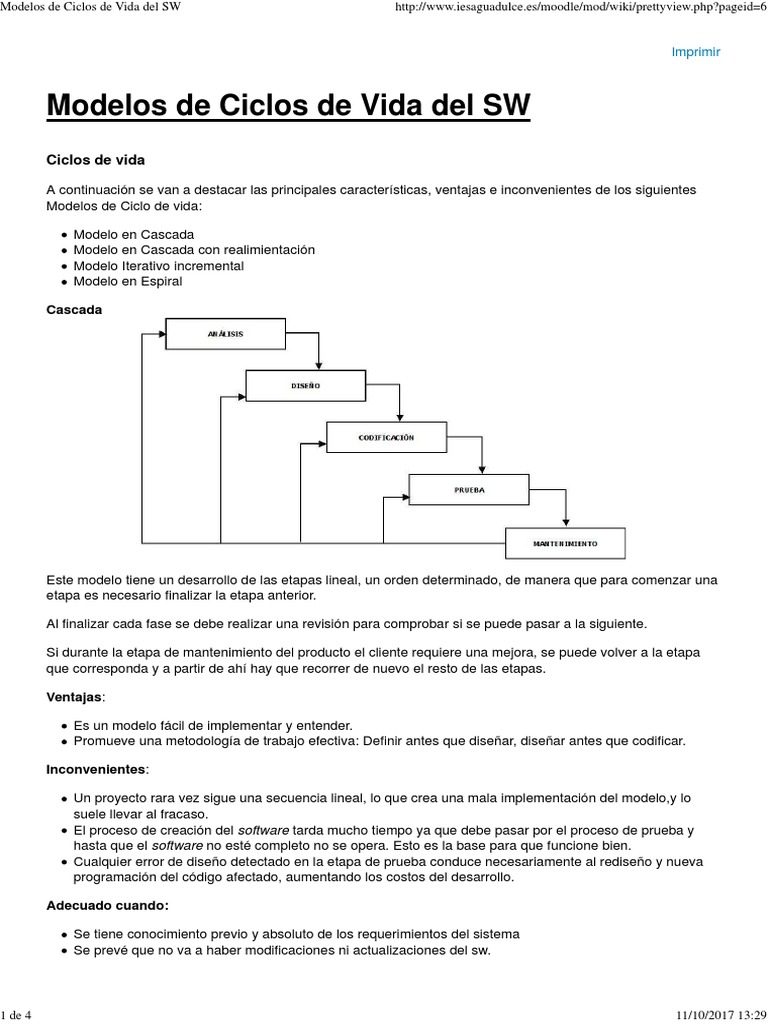 Modelos de Ciclos de Vida Del SW- (1) | Ingeniería de Sistemas | Software
