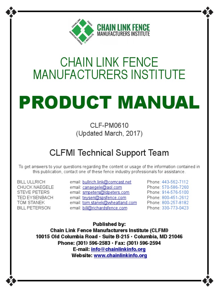 CLFMI Product Manual Revised March 2017 1 | PDF | Pipe (Fluid ...