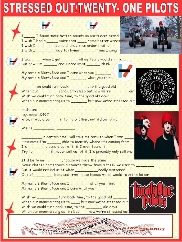 Stressed Out Twenty One Pilots Song Expressing Reg Activities With ...