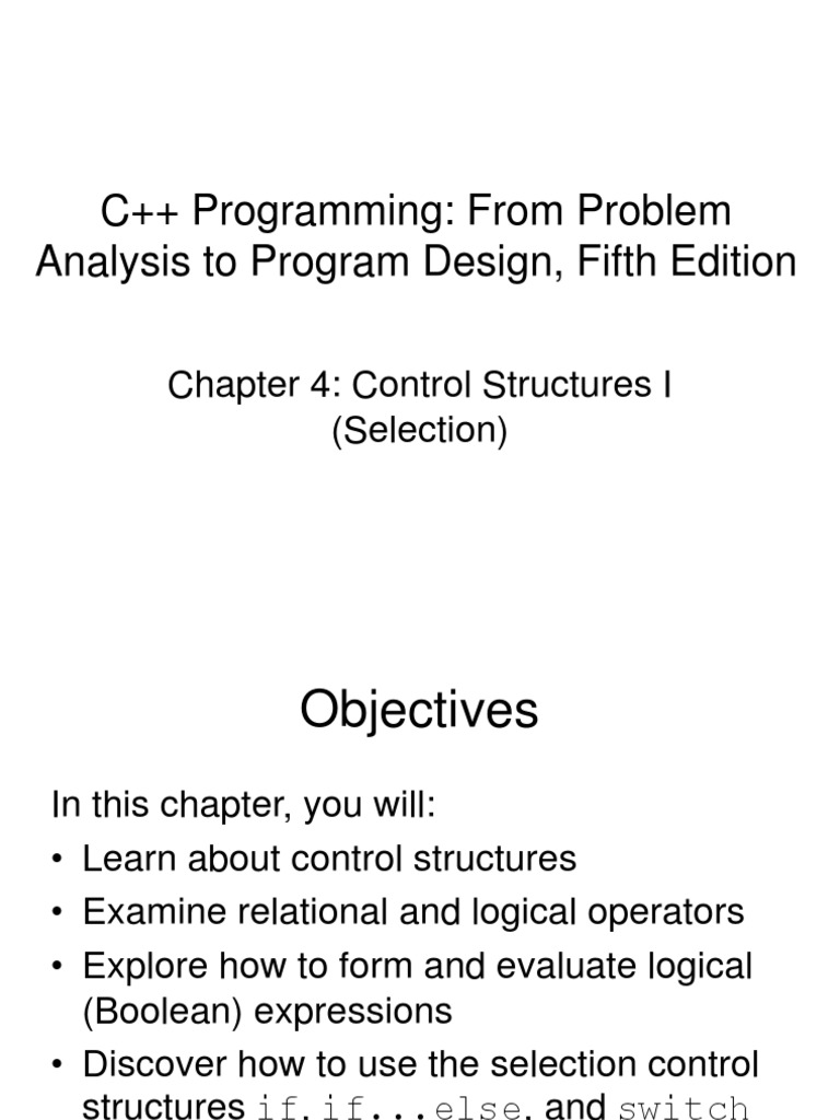 Chapter 4 Slides | PDF | Boolean Data Type | Control Flow