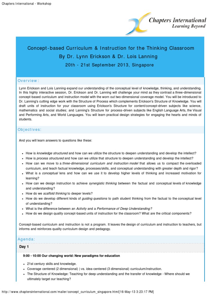 Concept-Based Curriculum Workshop | PDF | Curriculum | Teachers
