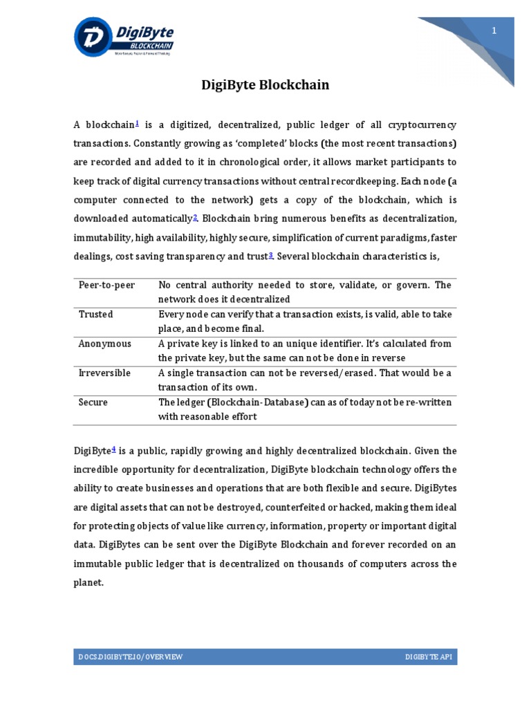 Digibyte Blockchain Ver.2.6 | PDF | Bitcoin | Computer Network
