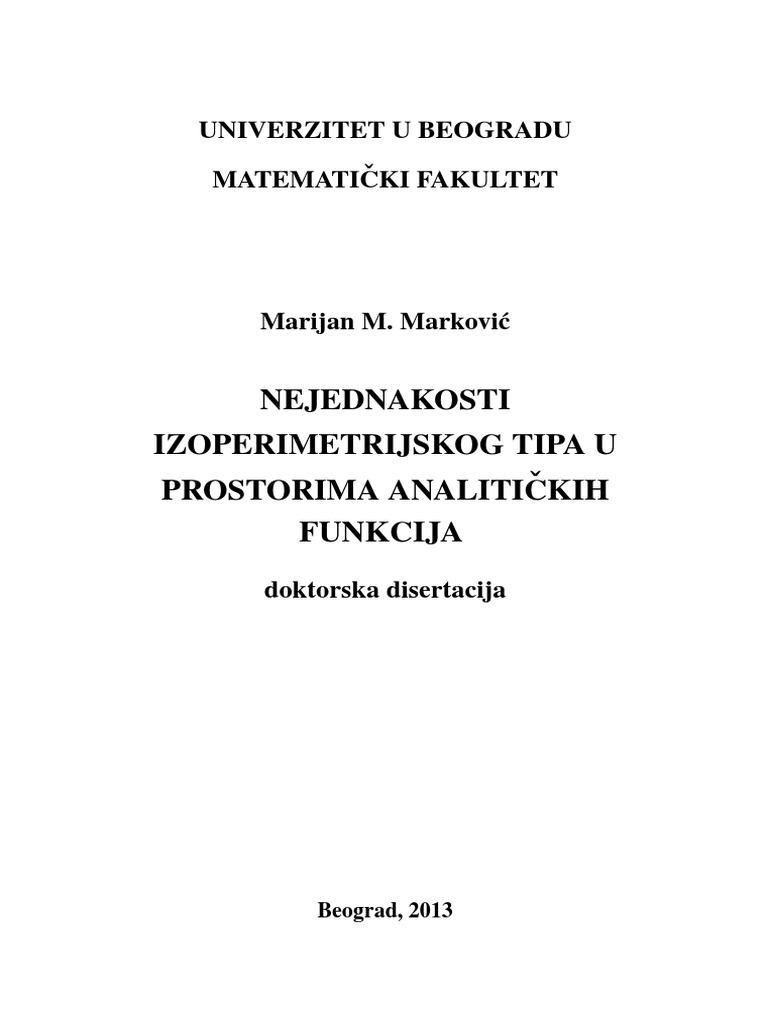 Markovic Marijan PDF | PDF