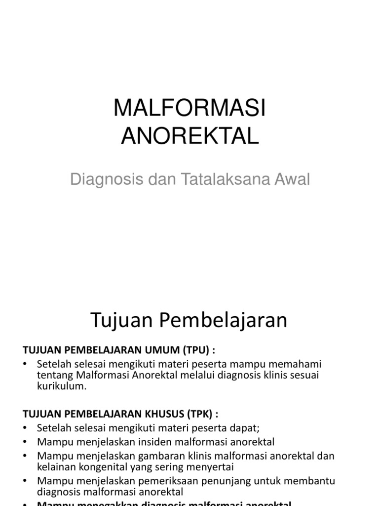 Presentation Malformasi Anorektal | PDF