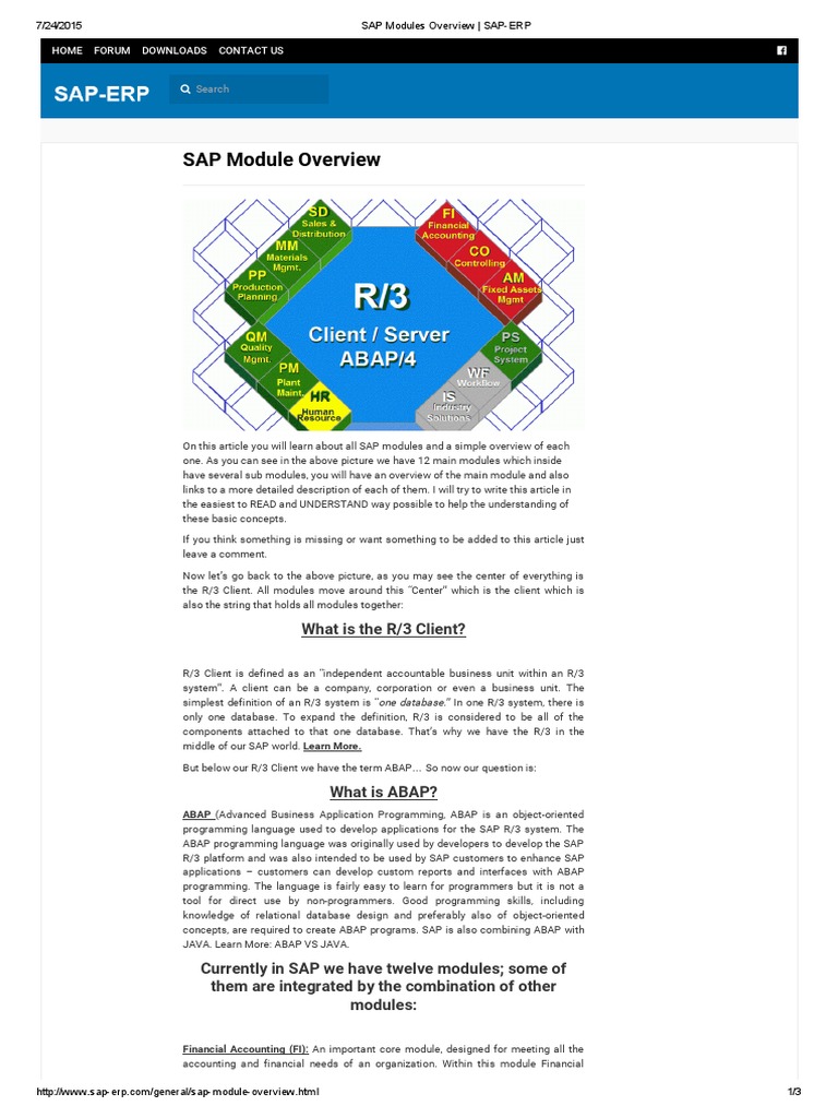 SAP Modules Overview - SAP-ERP | PDF | Quality (Business) | Inventory