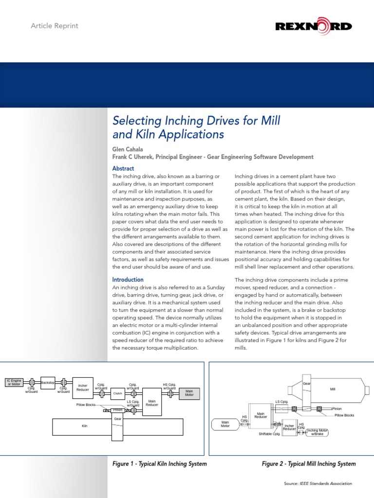 Selecting Inching Drives For Mill and Kiln | PDF | Engines | Gear