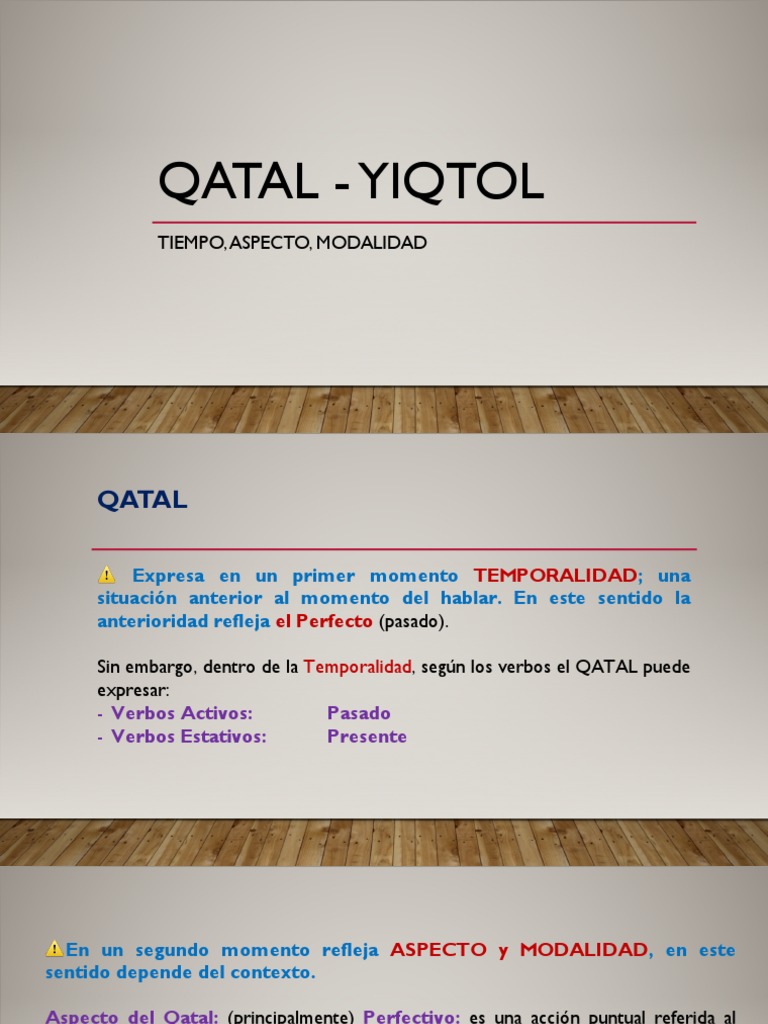Qatal - Yiqtol | Verbo | Oración (Lingüística)