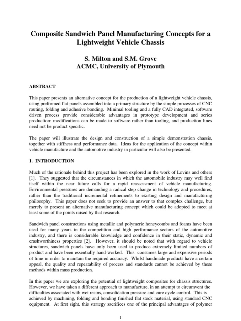 Chassis Design Example Pdf Composite Material Economic Sectors