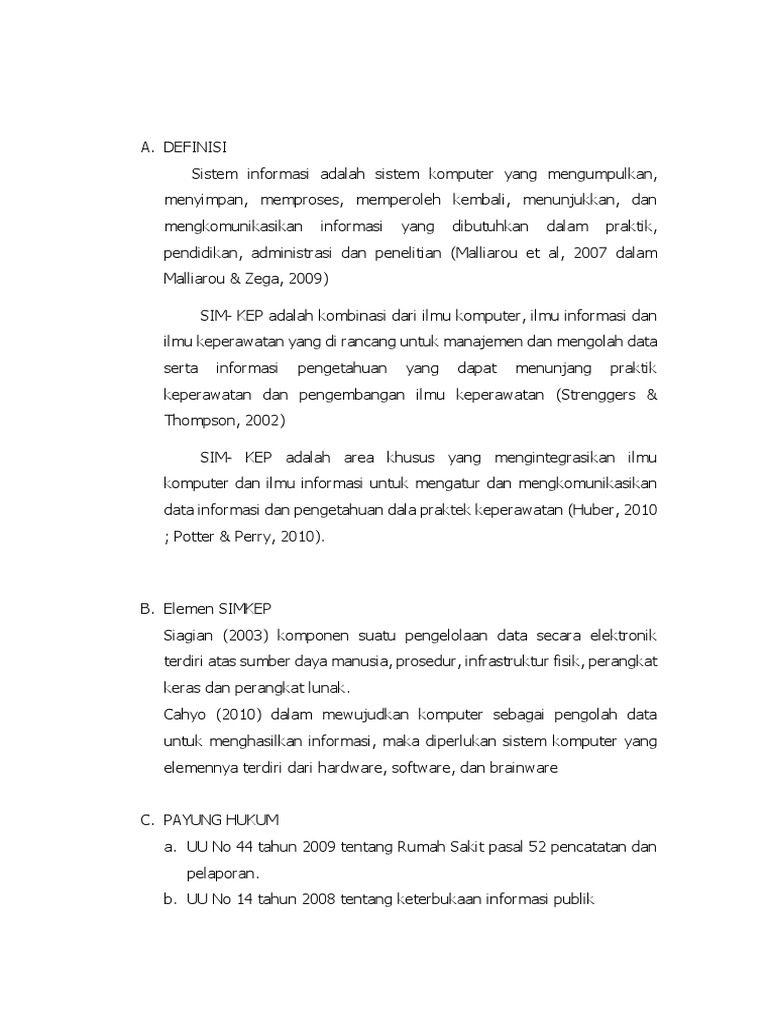 Sistem Informasi Keperawatan (SimKep) | PDF
