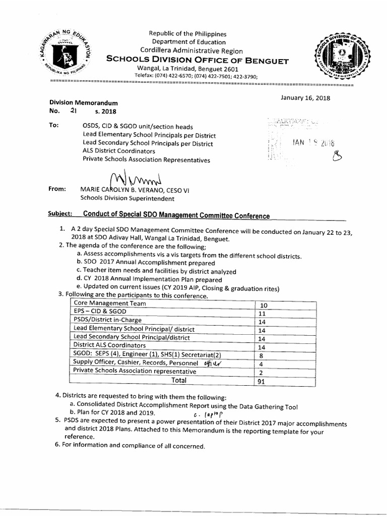 SDO Memo No. 021 S. 2018 | PDF