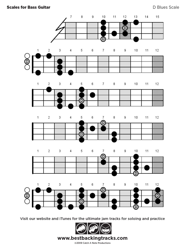 BBT Bass Scale Blues D | PDF