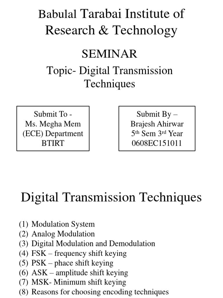 Digital Modulation Techniques | PDF