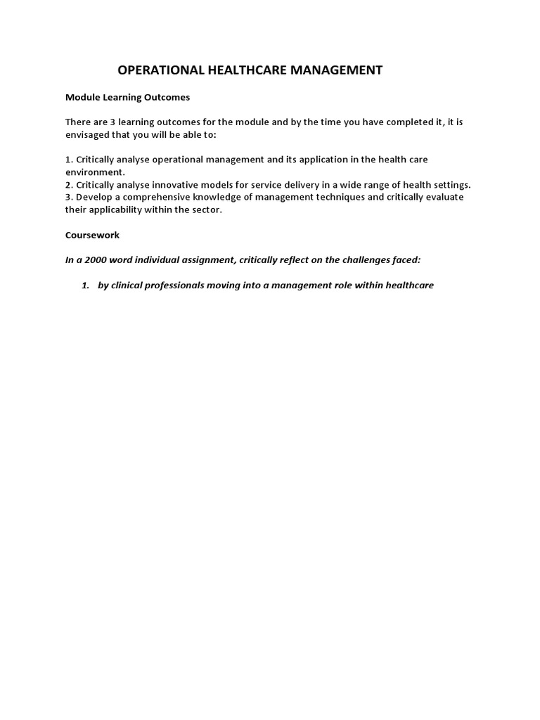 Module Learning Outcomes | PDF