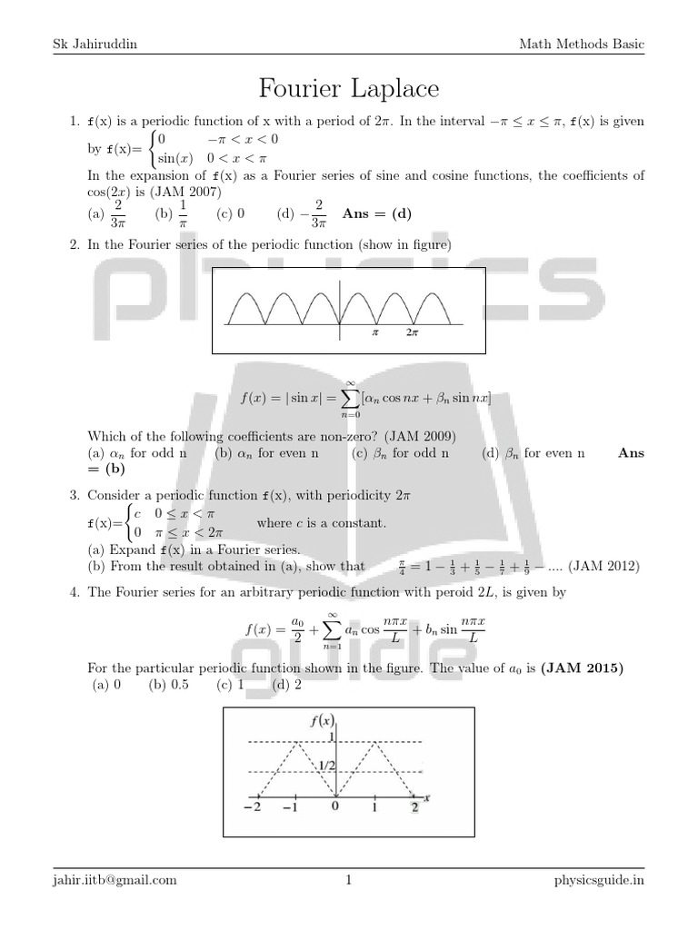 Fourier Laplace | PDF | Sine | Fourier Series