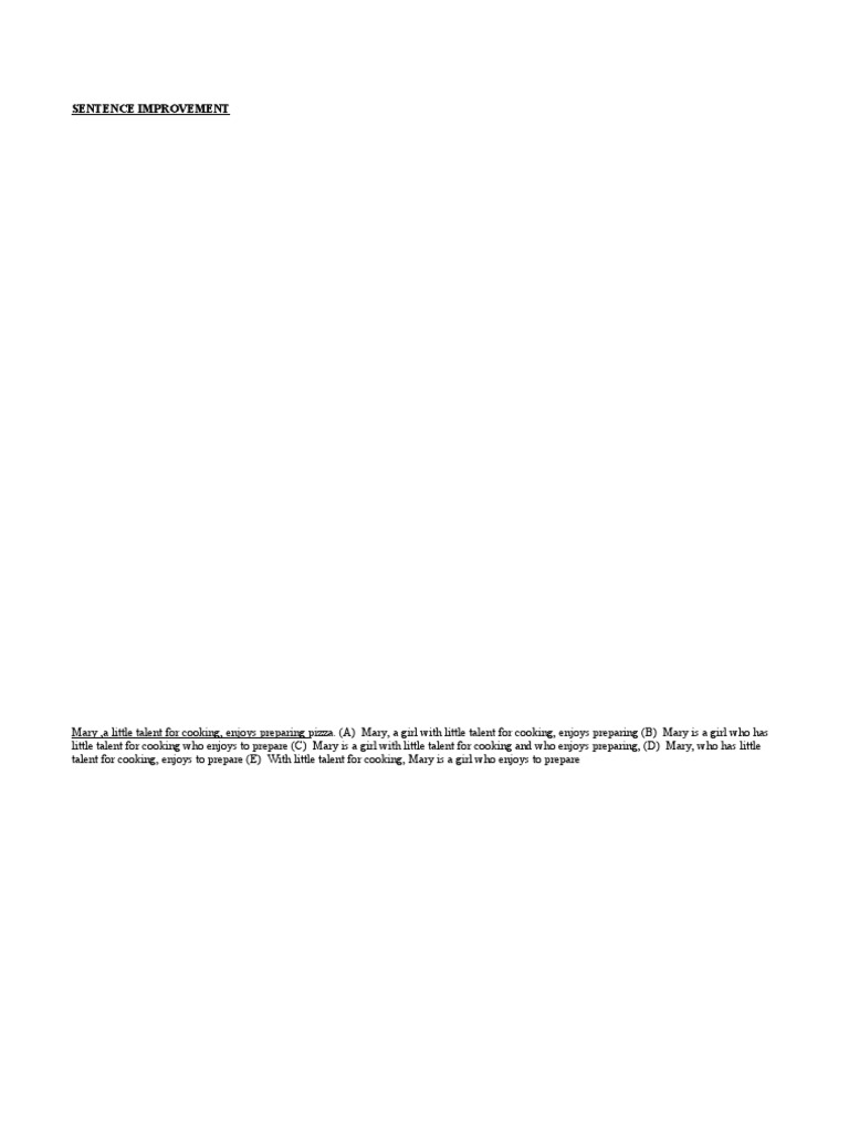 Sentence Improvement Exercise 1 | PDF | Foreign Language Studies ...